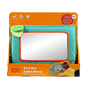 Bright Starts Sit and See Safari Floor Mirror Tummy Time Activity Toy, Ages Newborn +