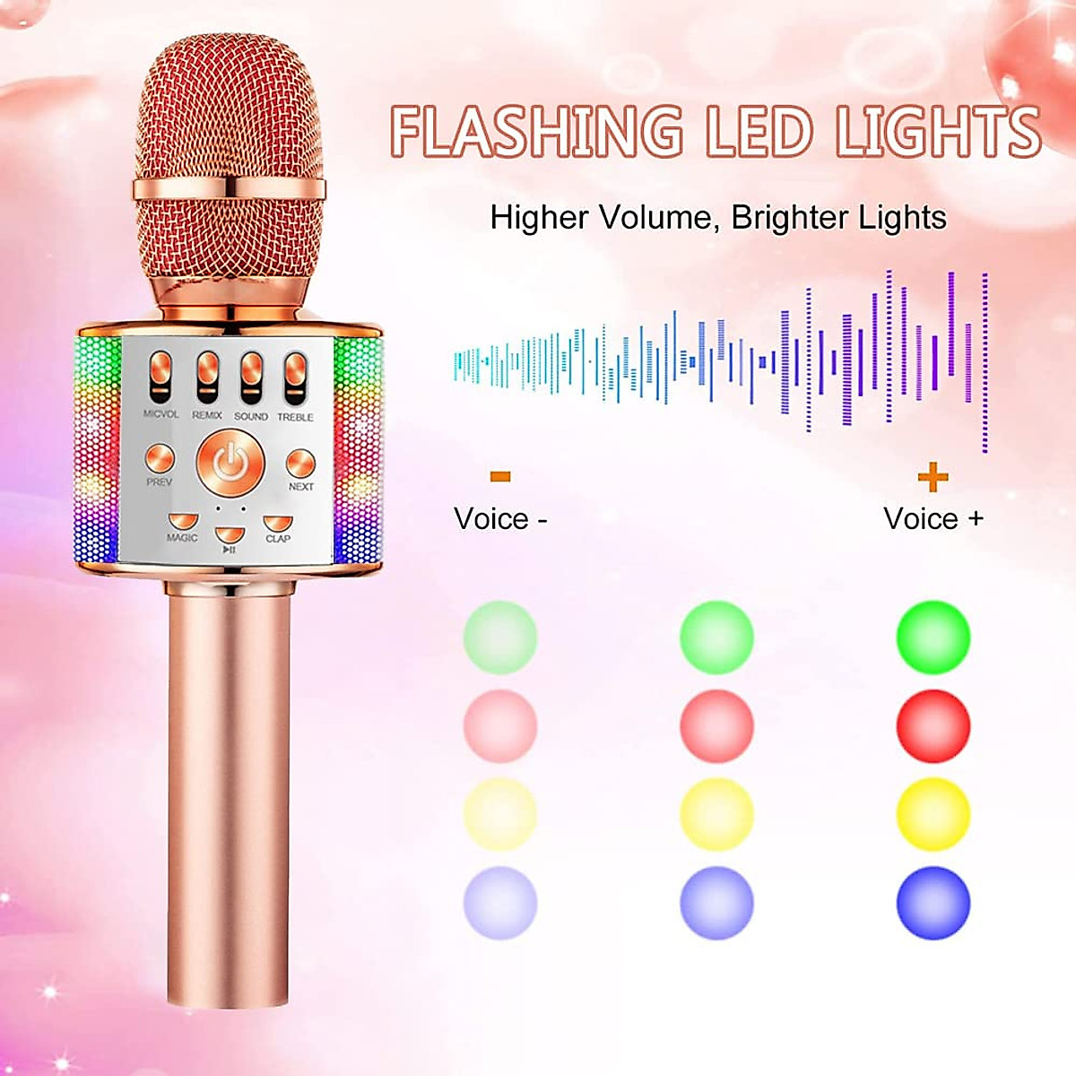 TRAELY Kids Karaoke Microphone age 5-10, Toys for 5 6 7 8 9 10 Year Old Girls, Little Girls Birthday Gifts