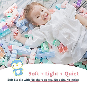 MOOMU Soft Building Blocks, Baby Ages 6 Month Old and up, STEM Montessori Preschool Learning Stacking Block Kit Educational Infant Safe Soft Blocks for Baby Toddlers 1-3 Years 40 PCs