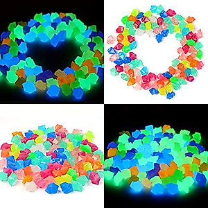 Oubest Fish Tank Decorations Rocks Little Glow in The Dark Aquarium Stones Fish Turtle Tank Pebbles Gravel Garden Rocks 300Pc 1.4cm