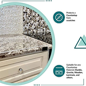 Acrylic Cutting Boards For Kitchen Counter Clear Acrylic Cutting Board Kitchen Countertop With Acrylic Cutting Board Countertop Protector, Home And Restaurant (Transparent)