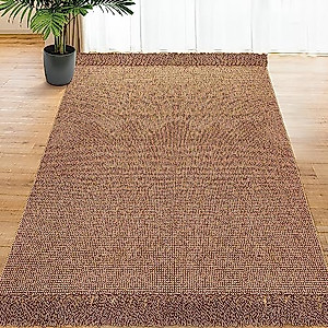 Large Outdoor Patio Rug 4x6 Washable Boho Cotton Area Rug Entryway Rug with Tassels Braided Runner Rug for Living Room Bedroom Dining Room Kitchen Indoor Farmhouse Entryway Carpet Mat