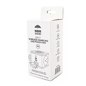 WBM Power Strip Cube: Surge Protector & Wireless Charger