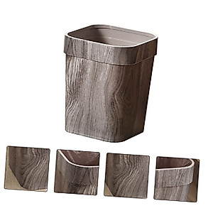 Levemolo Modern Decorative Wooden Trash Can Living Room Bedroom Kitchen Office Wastebasket