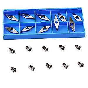 Ci4 Diamond Tungsten Carbide Replacement Cutter Inserts Planer Knives with Radius Point fit for DIY Wood Lathe Turning Detailer Tools Kit or Woodworking Machine Tools Accessories10pcs