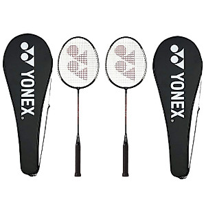 Yonex GR 303 Combo Badminton Racquet with Full Cover, Set of 2 (Black)