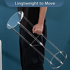 HMYHUM Acrylic Drink Table for Small Spaces, Martini Table for Living Room, Small Drink Side Table, 3 Tiers, Round, Modern, 8" L x 8" W x 26" H, Clear