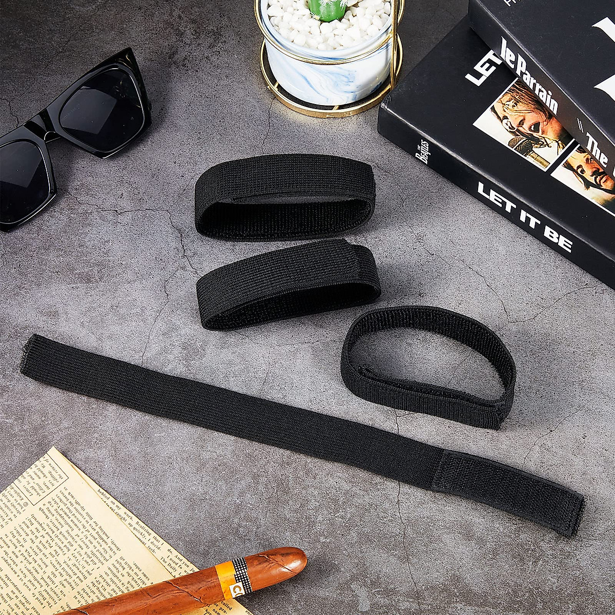 JaGely 2 Pairs Black Boot Blousers Elastic Military Boot Straps Boot Bands Military Blousing Straps Ankle Hook and Loop for Men Women Hunting Gardening Hiking Cycling Fishing Military Army Uniforms