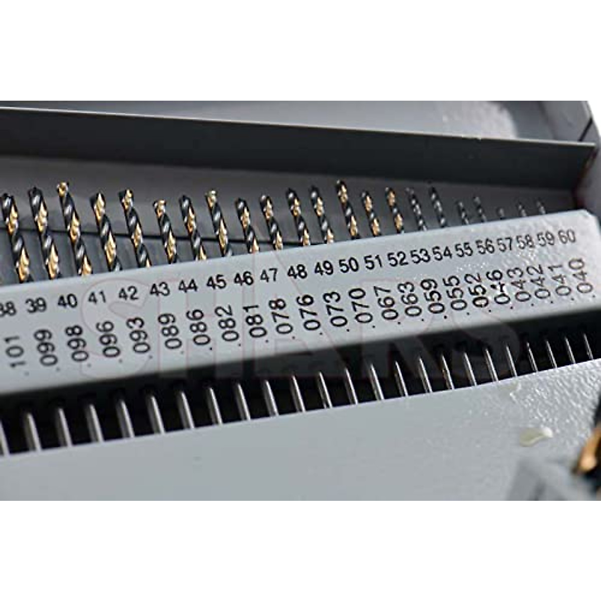 Shars 1/16-1/2", A-Z, #1-#60 HSS Heavy Duty Drill Grade Black & Gold Finish Jobber Drill 135° Point Angle 115 pcs Set 404-2929 L