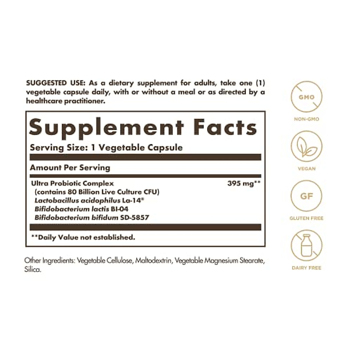 Solgar Advanced Probiotic Complex, 30 Vegetable Capsules - 80 Billion CFU Multi Strain Probiotic - Everyday Care for Digestive & Immune Systems - Non-GMO, Vegan, Gluten & Dairy Free, 30 Servings