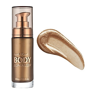 MAEPEOR Body Luminizer 6 Colors Waterproof Smooth Shimmer Face Body Glow Illuminator Non-sticky Liquid Body Highlight Illuminator (30 ML, 03 Glistening Bronze)