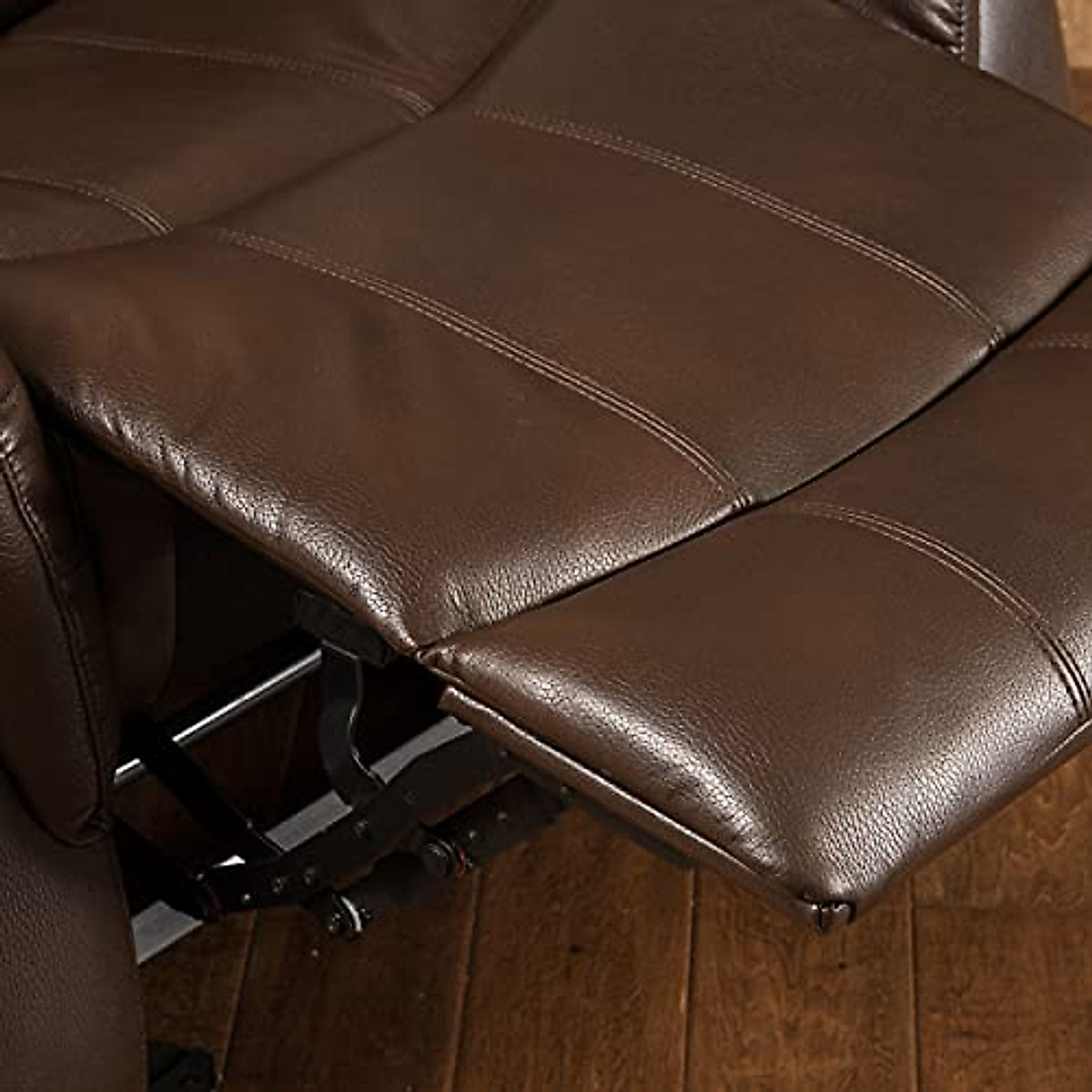 CHRISTOPHER KNIGHT HOME Merit Faux Leather Glider Recliner Club Chair, Dark Brown