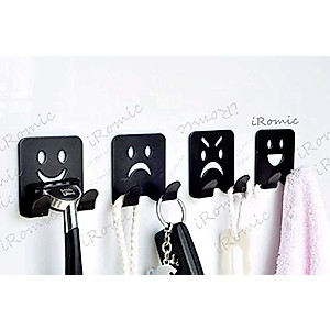 iRomic Wall Mount Adhesive Razor Plug Key Towel Holder Hooks Hanger(4Pack) Bathroom Kitchen Home Organizer for Shower Robe Loofah Bathrobe Coat Clothes Key,Aluminum