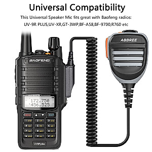 Baofeng UV-9R Plus 8W Power Walkie Talkie IP67 Waterproof UHF/VHF Dual Band Two Way Radio with Programming Cable,AR-775 Antenna,AR780 Waterproof micphone,2Pack 2200 mAh Battery etc Full Kits