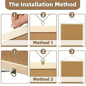 JEFURE 2 Pcs Cork Board, 17.7''x13.3'' Bulletin Board, Wooden Framed Corkboards for Wall, Small Cork Board, Vision Board Supplies, Prayer Board, Picture Board for Photos, Office, Home Decor, School