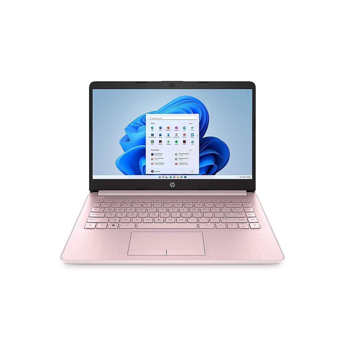 HP 2023 14-inch HD Laptop, Intel Celeron N4120, 16GB RAM, 64GB Storage, Win 11 H in S Mode, One Year of Microsoft 365, Pink