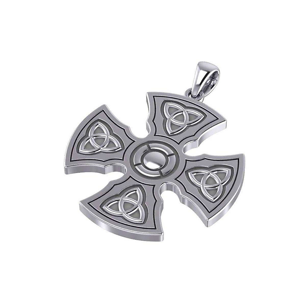 Jewelry Trends Celtic Trinity Knights Templar Cross Steling Silver Pendant Necklace 22"