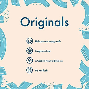 Aqua Wipes Originals Baby Wipes - Vegan, Sensitive, Biodegradable Wipes with 99.6% Water. Suitable for Newborns (Printed Carton of 12 Packs of 64 Wipes, 768 Wipes)