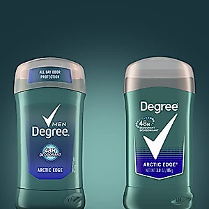 Degree Men Original Aluminum Free Deodorant for Men, 48-Hour Odor Protection, Arctic Edge 3 Ounce (Pack of 6)