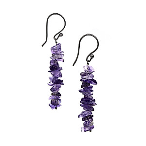 Natural Amethyst Chips Crystal Earring, Yoga Jewelry, Meditation Earring, Crystals Earring, Energy Healing Crystals, February Birthstone Gift for Her, Gemstone Jewelry (Amethyst)