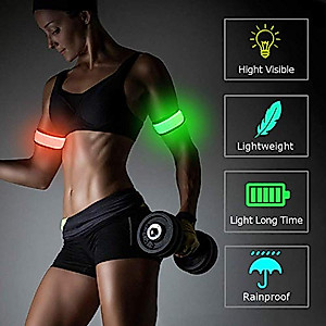 LOBKIN 6 Pack Safety Bracelets, LED Slap Armband Kids Walking at Night Safe LED Light Wrist Light Reflective Belt, Magic Band Running Lights for Runners (A)