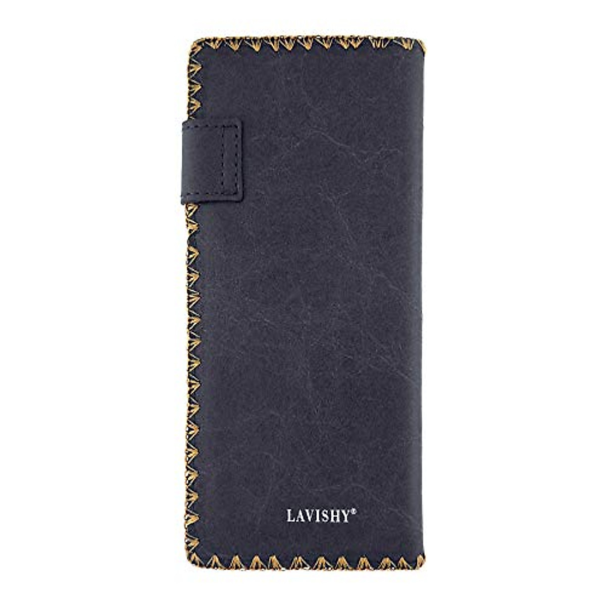 Skelapparel Divine Peacock Peacock Feather Embroidery Vegan Large Flat Wallet (Black)