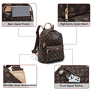 LAORENTOU Vegan Leather Fashion Backpack Purse for Women, Large Convertible Travel Work College Ladies Leather Shoulder Bag (02 Brown)