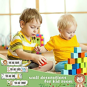 Chunful 4 Pieces Baby Nursery Decor Unframed Wall Art Bedroom Decor Motivational Inspirational Girls Room Decor Adorable Wall Decor with Inspirational Quotes for Boys Girls (Woodland Animal)