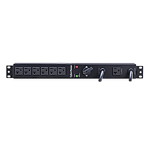 CyberPower MBP20A6 Maintenance Bypass PDU, 120V/20A, 6 Outlets, 1U Rackmount Black
