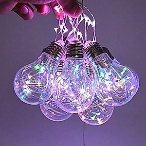 Multicolor 5M 10LEDs Solar Globe String Lights Waterproof Fairy String Lights Bulbs Decorative Lighting for Outdoor Indoor Garden Home Yard