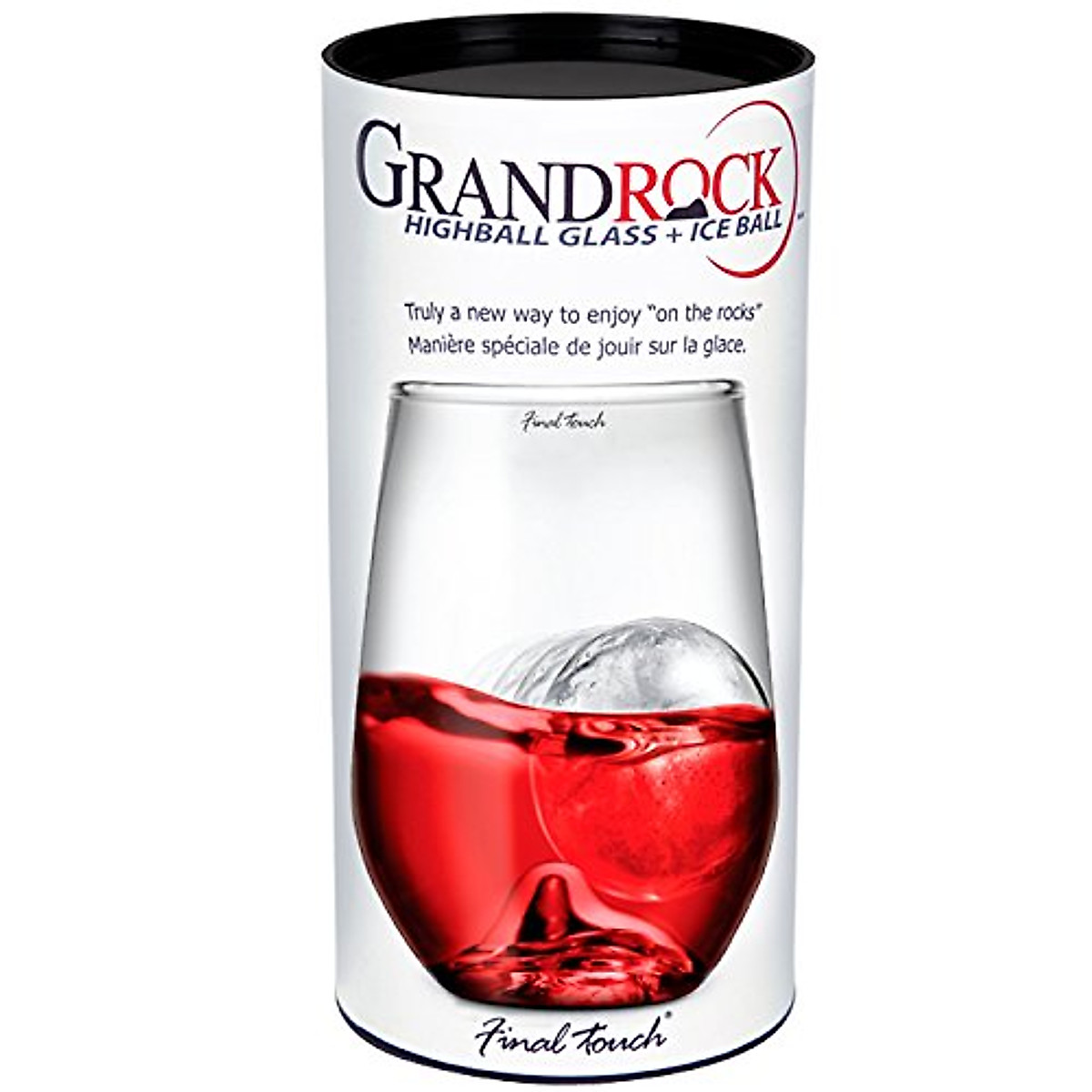 Final Touch Grand Rock Highball Glass & Ice Ball Mold