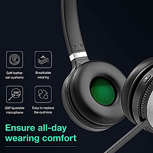 Yealink WH66 Wireless Headset Bluetooth Headset with Microphone Zoom Teams Certified DECT Headset for Office VoIP Phone IP Phone Teams Phone Workstation for UC Communication