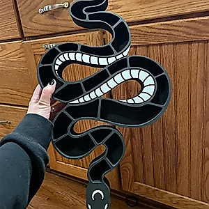 COUNTOOZQ Creative Floating Shelves Snake Shape Wall Decor Wood Wall Shelves Decorative Wall Hanging Crystal Display Shelf for Crystal Stones Chakrastones Mineral Rocks,A