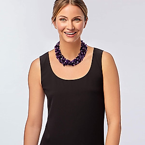 Ross-Simons 754.00 ct. t.w. Amethyst Bead and 5-6mm Purple Cultured Pearl Torsade Necklace With Sterling Silver. 18 inches