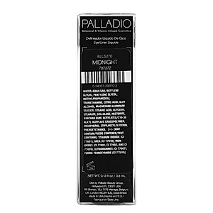 Palladio Liquid Eyeliner, Highly Pigmented and Waterproof Eyeliner, For Intense Eye Definition, Smear-proof Eyeliner Liquid, Includes Easy Grip Wand and Felt Tip Eyeliner Applicator, Midnight
