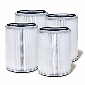 Nispira 3-in-1 True HEPA with Activated Charcoal Replacement Filters, Compatible with TOPPIN TPAP001 Air Purifier Comfy Air C2, 4-Packs