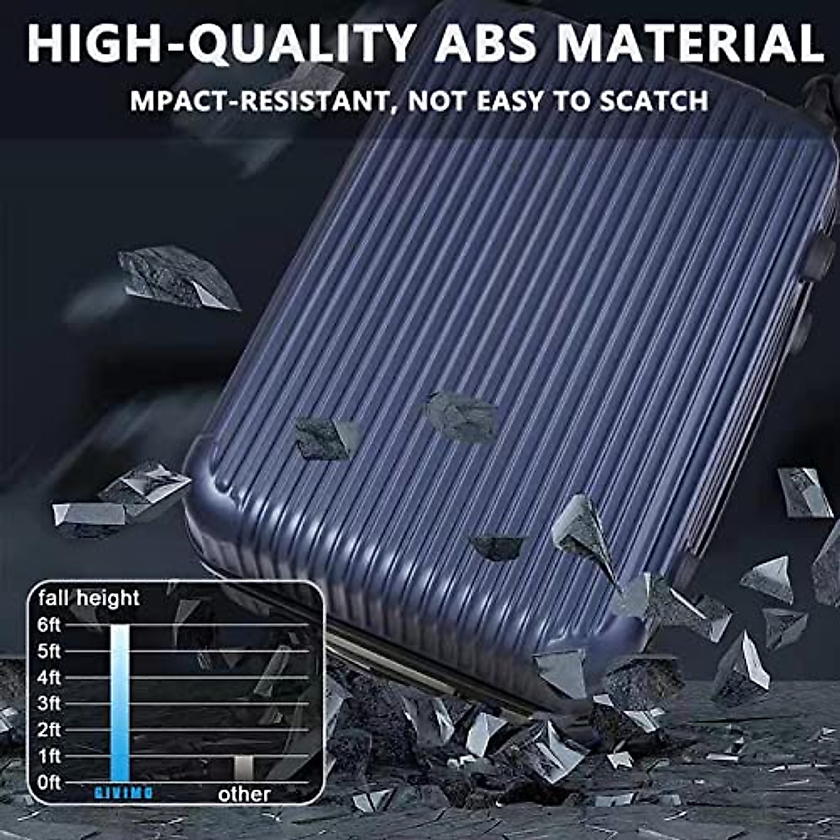 CYOIDAI GIVIMO 3 Piece Luggage Set PC + ABS Lightweight Hard Shell Suitcase Set with Double Spinner Wheels TSA Lock, Set of 3 (20/24/28)