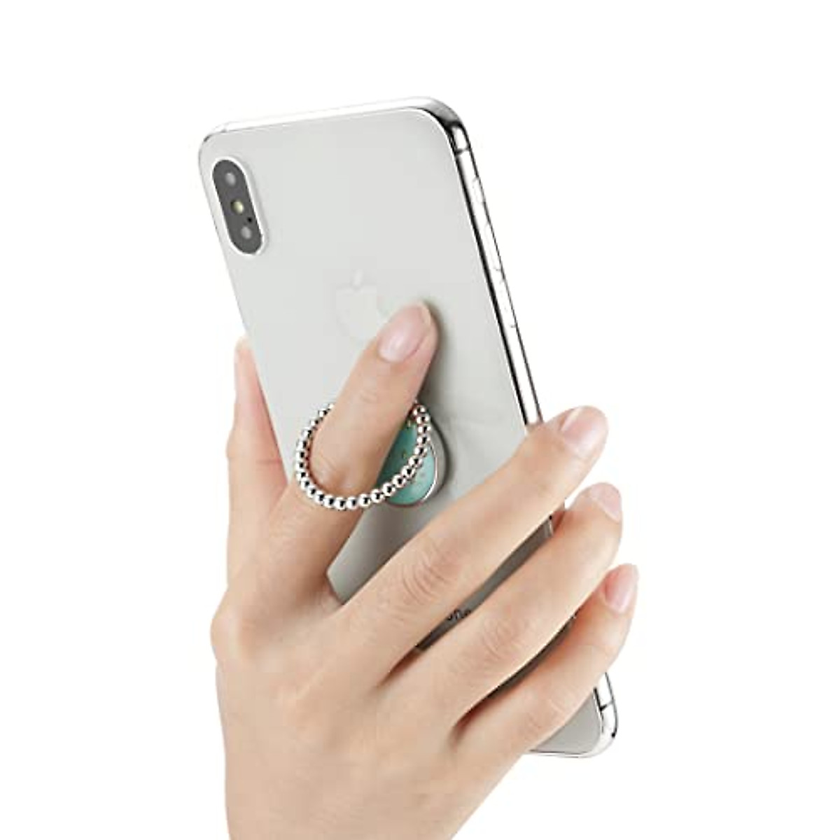 LAX Gadgets  Cell Phone Ring Holder - Finger Ring for Phone Case Easy Back Grip, Stand, Holder for All Smartphones Including iPhone & Android Phone - Laurel Turquoise