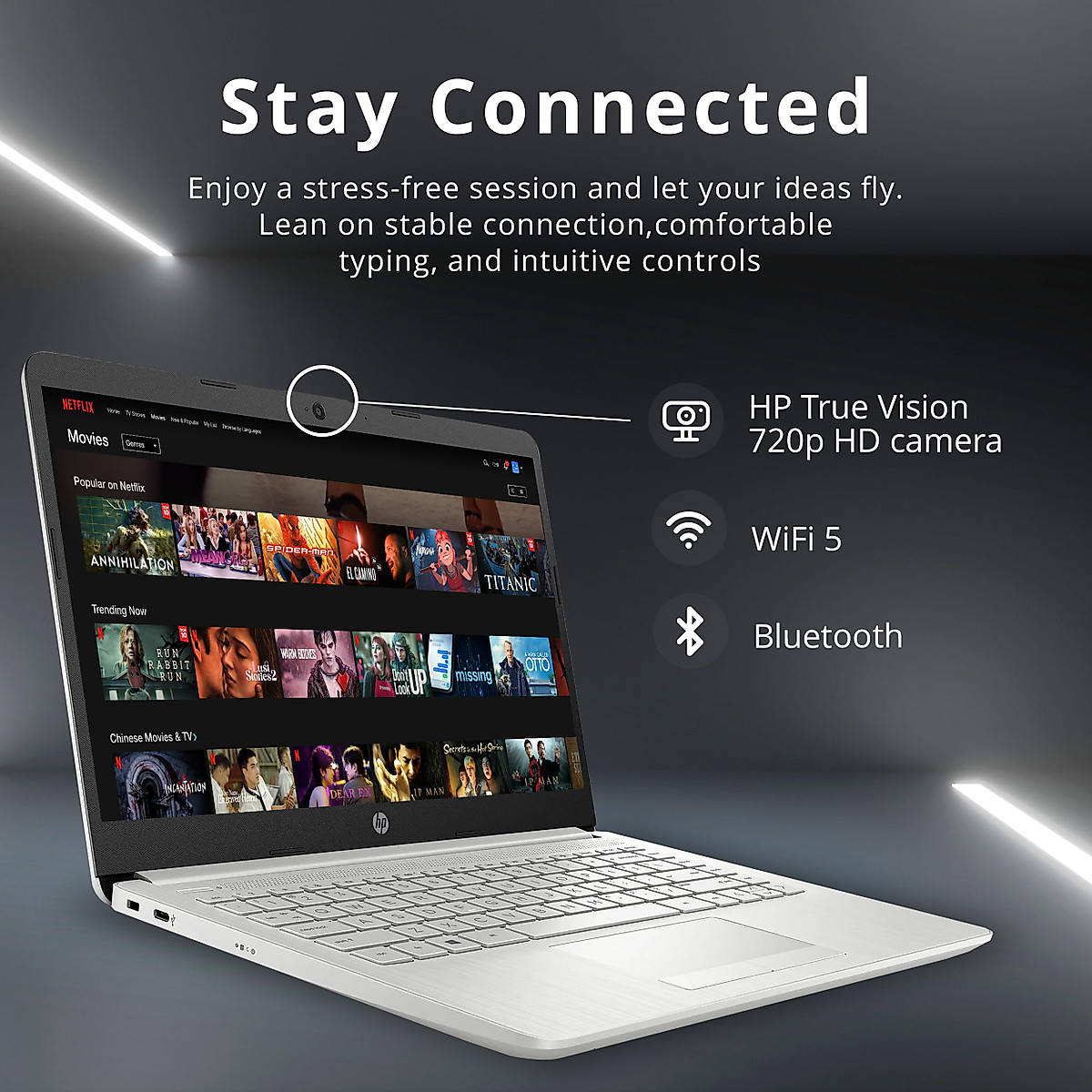 2022 HP Stream 14" HD Laptop, AMD Athlon Silver 3050U Processor, 8GB RAM, 256GB SSD , 720p HD Webcam, AMD Radeon Graphics, Bluetooth, Windows 10 Home, Silver, 32GB SnowBell USB Card