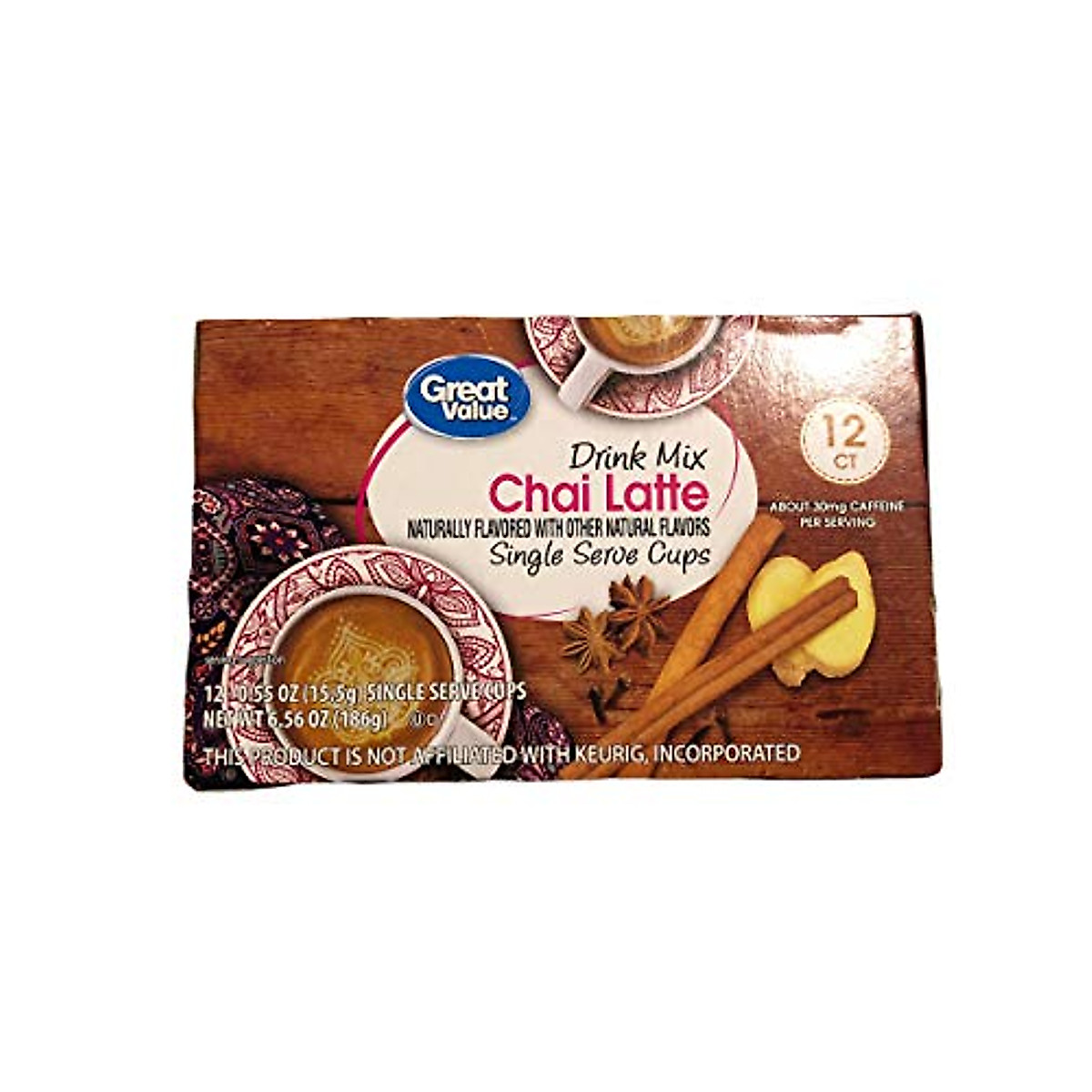 Great Value Single Serve Cups for Keurig Compatible Coffee Machines (Chai Latte)