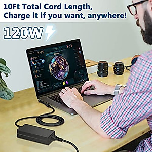 New 120W Laptop Charger Compatible Asus Laptop Charger A15-120P1A PA-1121-28 for Rog GL551J GL552VW Tuf FX504 FX503 FX502 Series Vivobook Pro 15 17 N550 N580 N750 Laptop Power Adapter 19V 6.32A