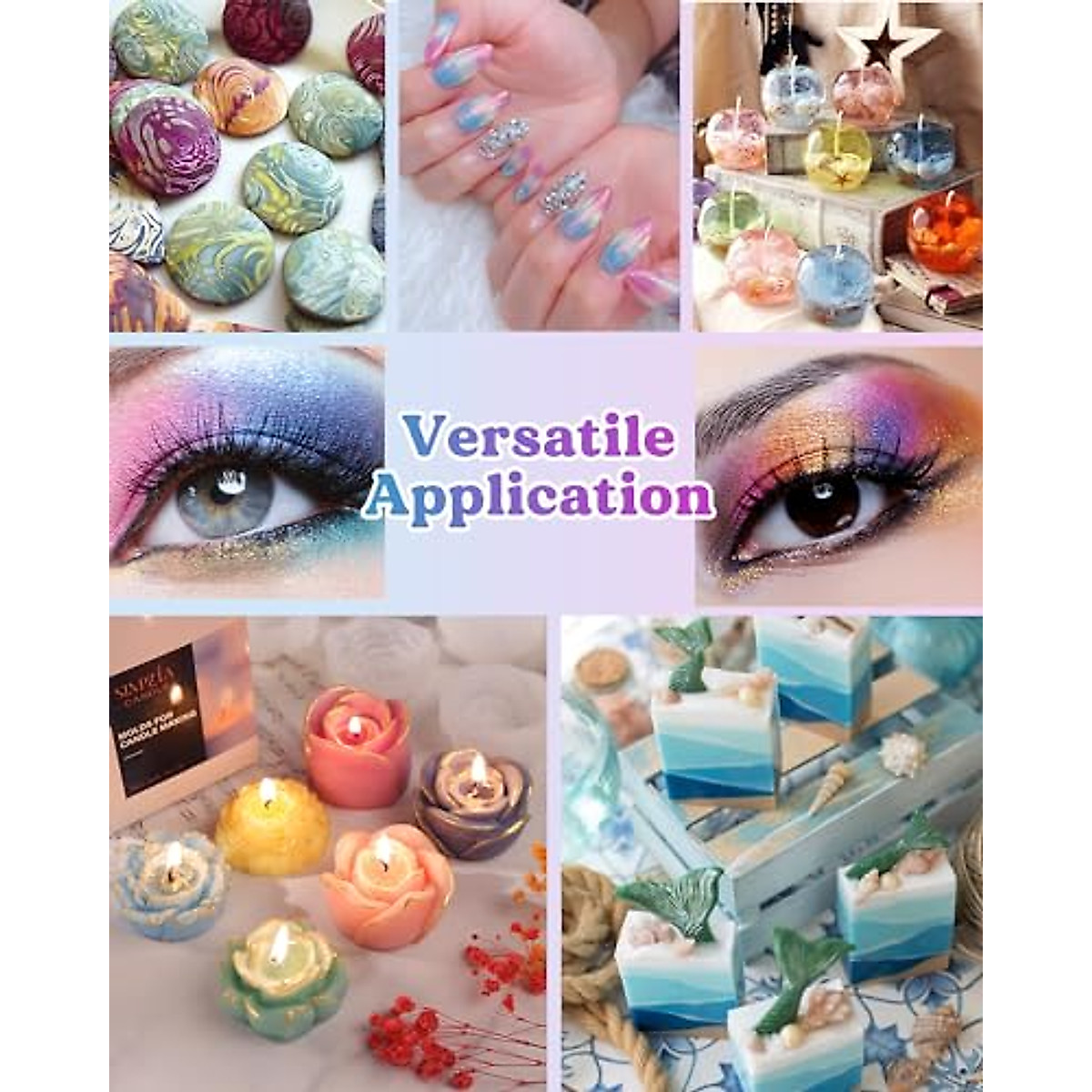 LET'S RESIN 36 Colors Mica Powder, Mica Pigment Powder for Epoxy Resin/UV Resin, Natural Colorant Dye for Soap/Candle Making, Lip Gloss,Nail Polish, Slime and Bath Bomb