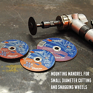 Weiler 56490 Mounting Mandrel For Cut-Off Wheels W/3/8" Arbor Hole, 1/4" Stem