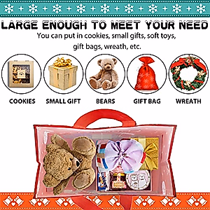Large Christmas Gift Bags with Handles, Reusable Christmas Grocery Tote Bags for Christmas Holiday Gift Groceries Shopping Xmas Party Supplies, 8 Pack