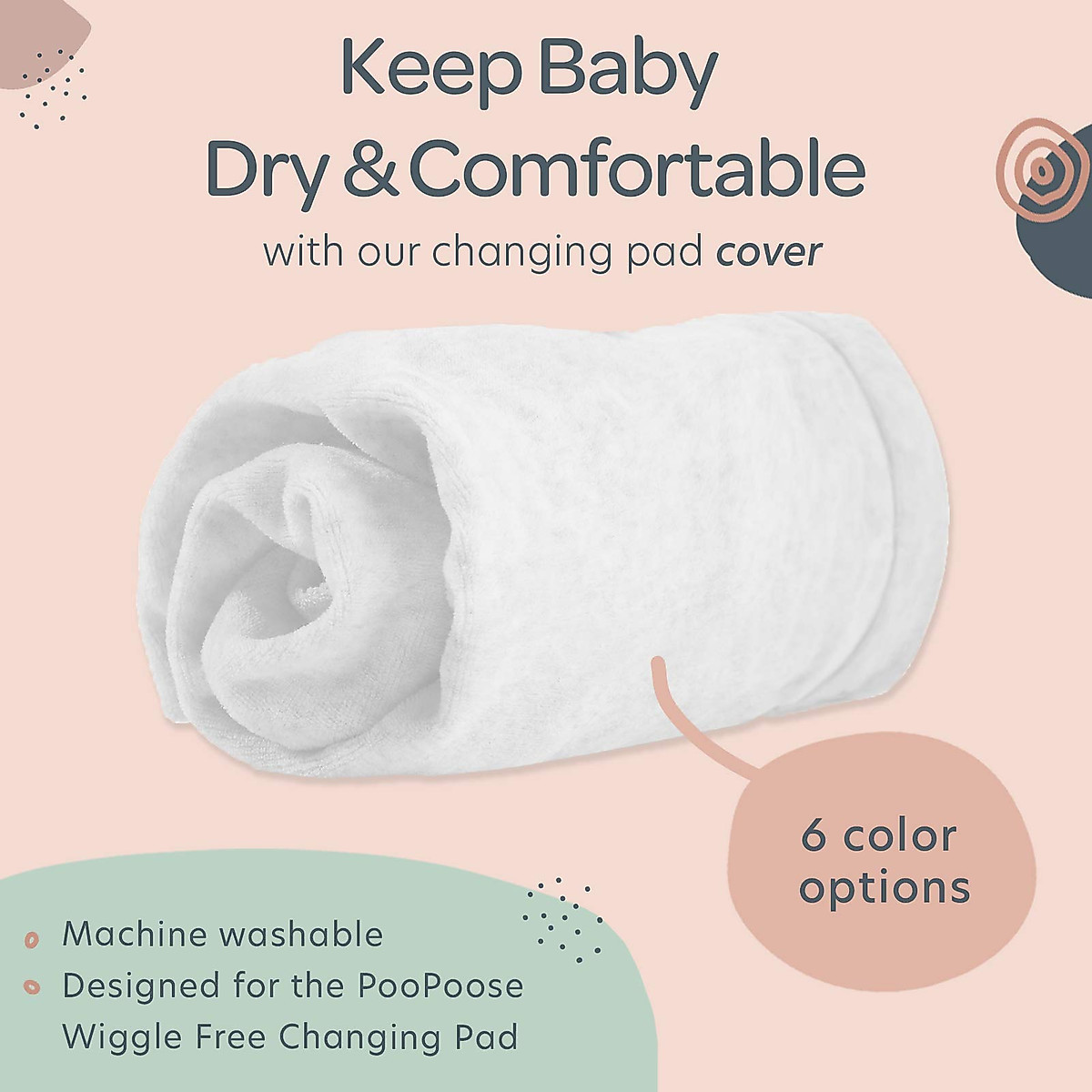 PooPoose Changing Pad Cover (Cloud White)