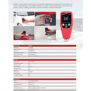 UNI-T UT343A Digital Coating Thickness Composite Gauge Meter Automobile Paint Film Tester Measuring FE/NFE Paint Tool USB Data Storage Single-Point Multi-Point Quick Judgment Prompt