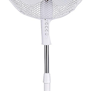 Brentwood Kool Zone Oscillating Stand Fan, 3-Speed 16-inch, White