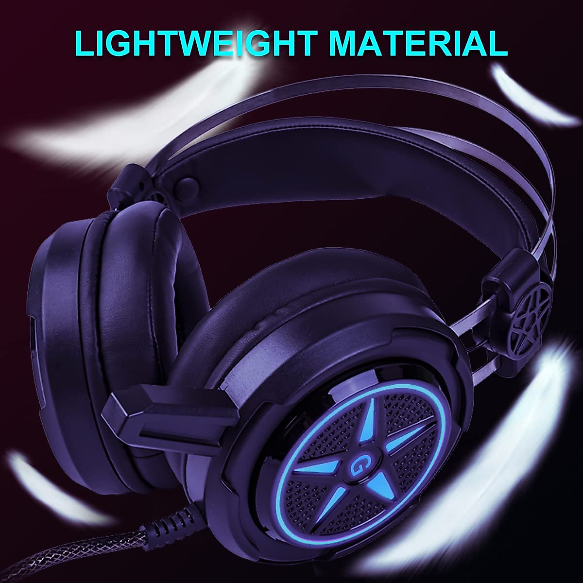 Olyre Gaming Headset G3 for PS4 PS5 Xbox One Switch PC with Noise Canceling Deep Bass Stereo Sound…Over Ear Headphones with Mic, Glowing LED Light, Bass Surround, Soft Earmuffs for Laptop MacNES Games