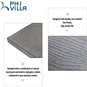 PHI VILLA 7 Pcs Outdoor Patio Dining Set, 6 Metal Chair with Textilene Fabric and 1 Wood Like Metal Dining Table, All Weather Resistant, Clearance for Lawn Garden