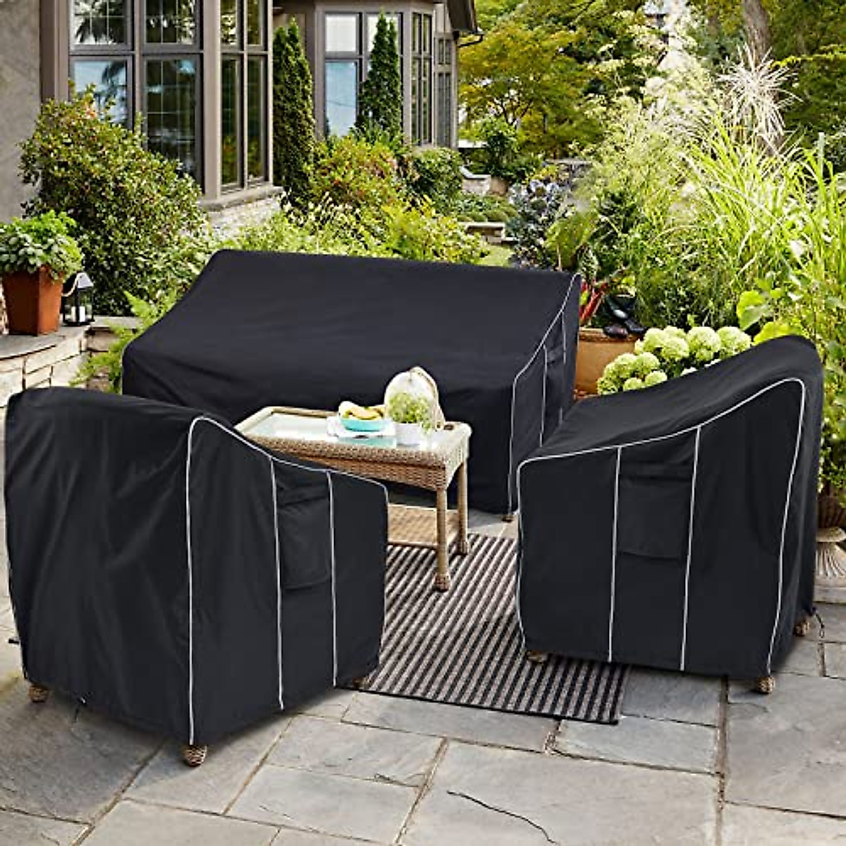 BOLTLINK Patio Chair Covers Waterproof, Heavy Duty Outdoor Furniture Covers Fits up to 35W x38D x 31H inches -2 Pack